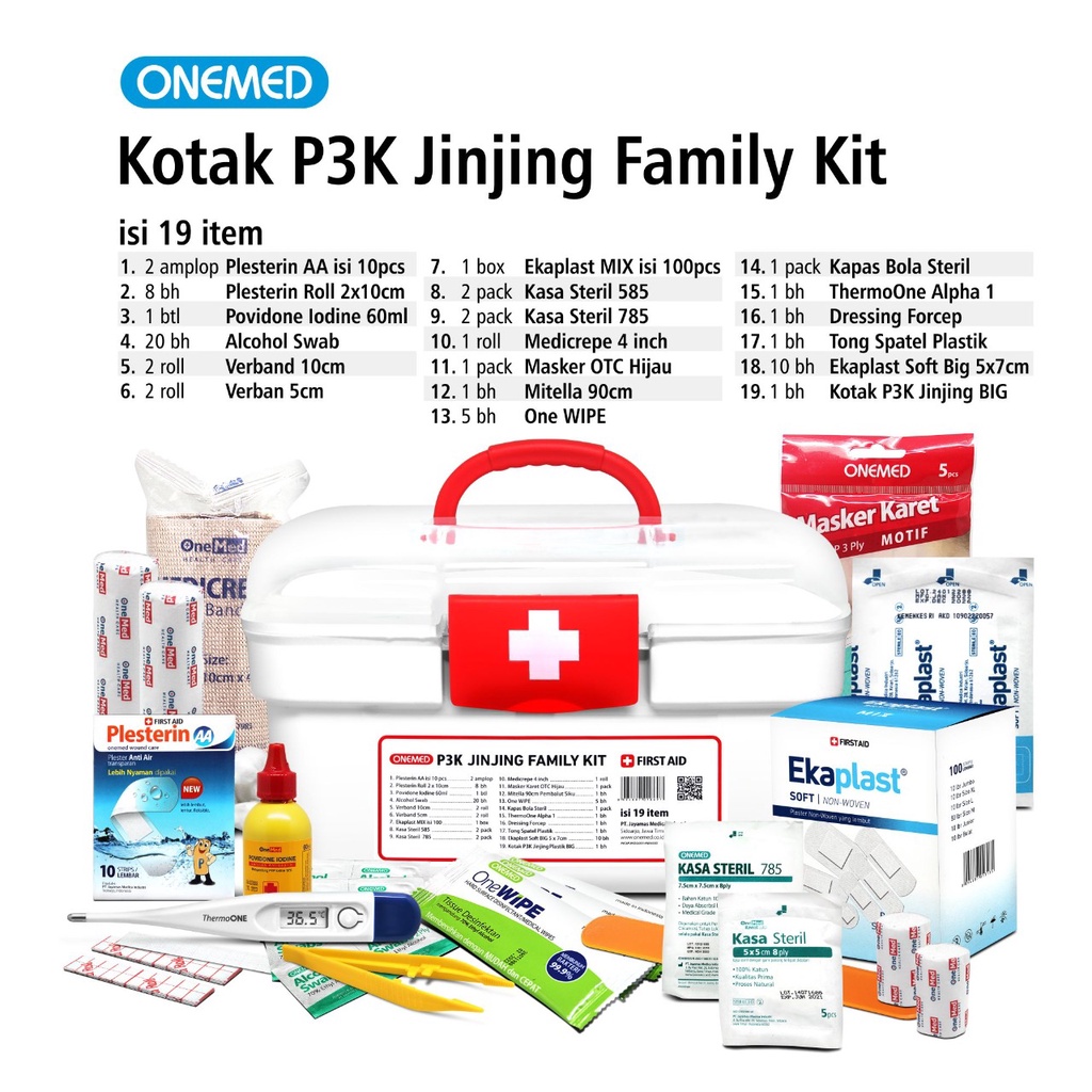 Jual P3K ONEMED KOTAK P3K JINJING FAMILY KIT FIRST AID KID MEDICAL ...