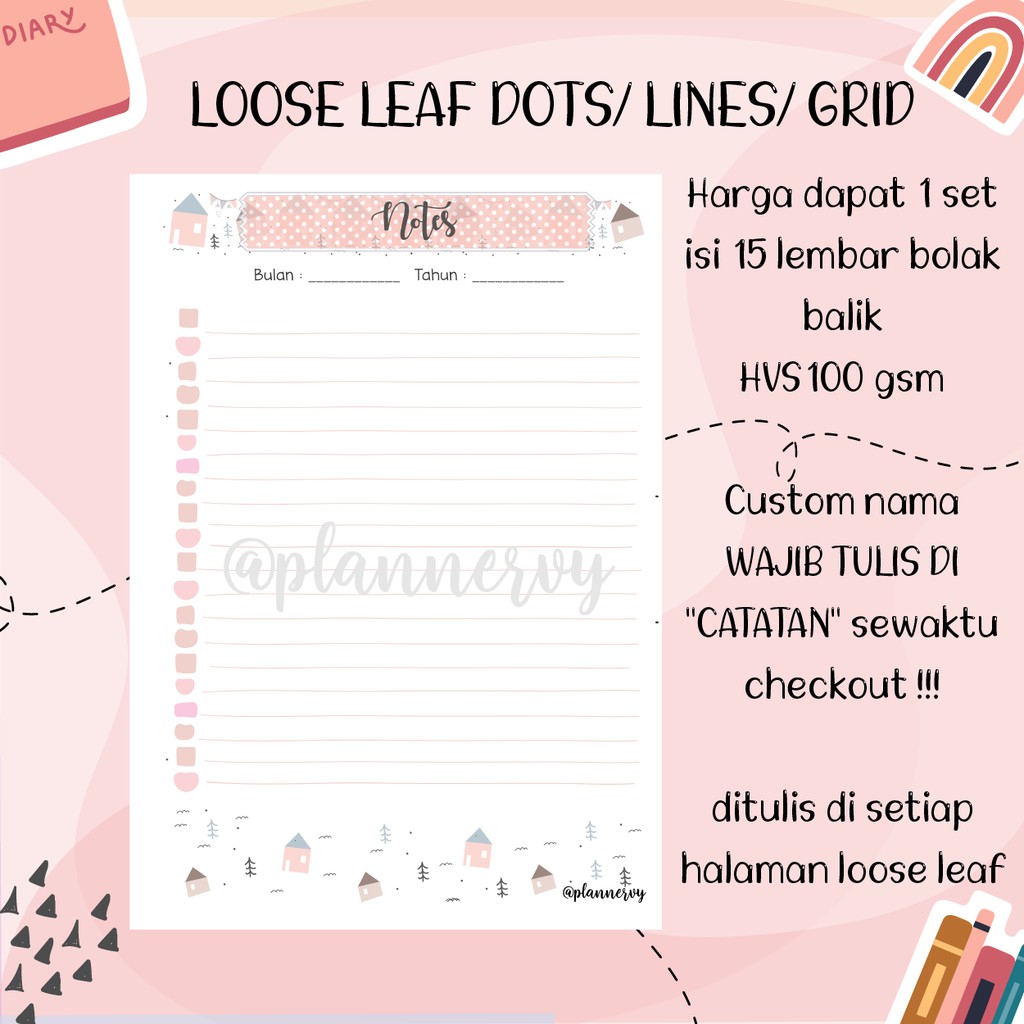 Jual LOOSE LEAF DOTS LINE GRID | Shopee Indonesia