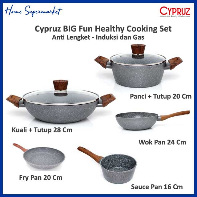 Jual Panci Marble Set Frypan Wokpan Sauce pan Omellet pan frying pan ...