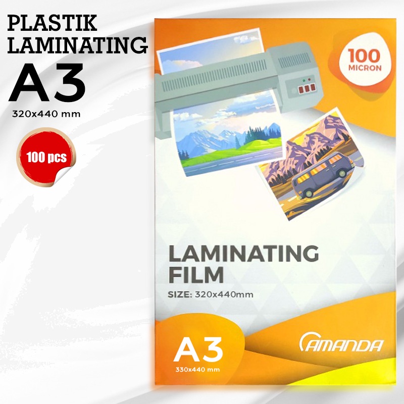 Jual Plastik Laminating A3 Press Amanda 100 MICRON 100 LEMBAR | Shopee Indonesia
