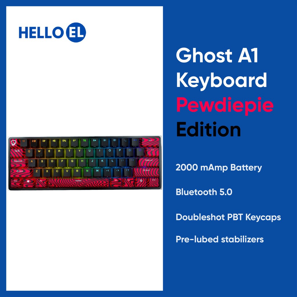 Jual [Baca Deskripsi] DP Ghost A1 Pewdiepie Edition Wireless Keyboard ...