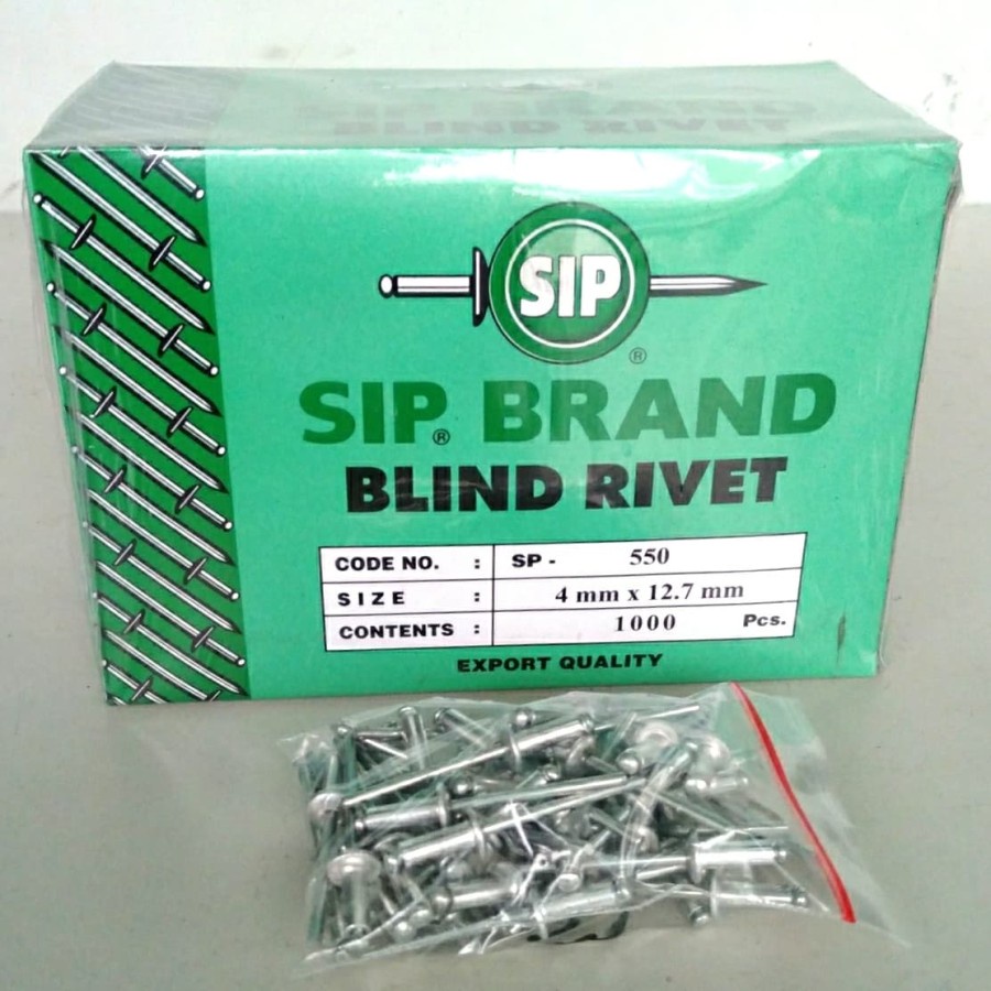 Jual Paku Rivet SIP Brand SP 550 size 4mm x 12,7mm isi 100 pcs | Shopee ...