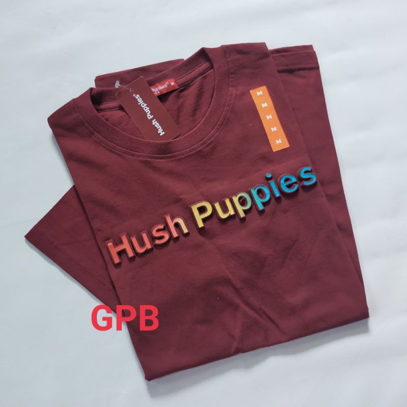 Jual Kaos Hush Puppies Embos Flocking Lengan Pendek Cowo Cewe | Shopee ...
