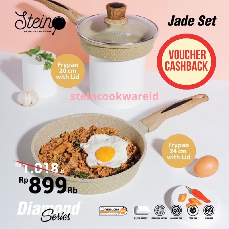 Jual Paket Jade Frypan 20 & 24cm Diamond Series Stein Cookware | Panci ...