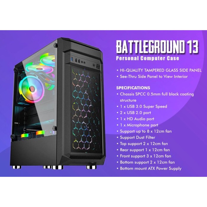 Jual CASING SIMBADDA GAMING MURAH RUMAH KANTOR BATTLEGROUND 13 RGB ...