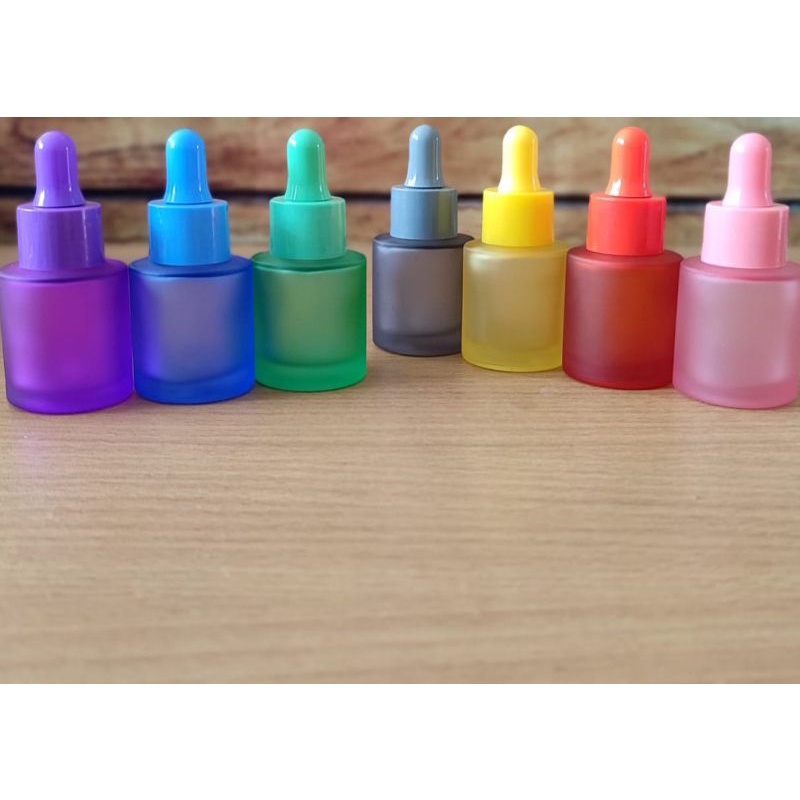 Jual BOTOL KACA PIPET FROSTED 20ML WARNA WARNI/BOTOL SERUM 20ML ...