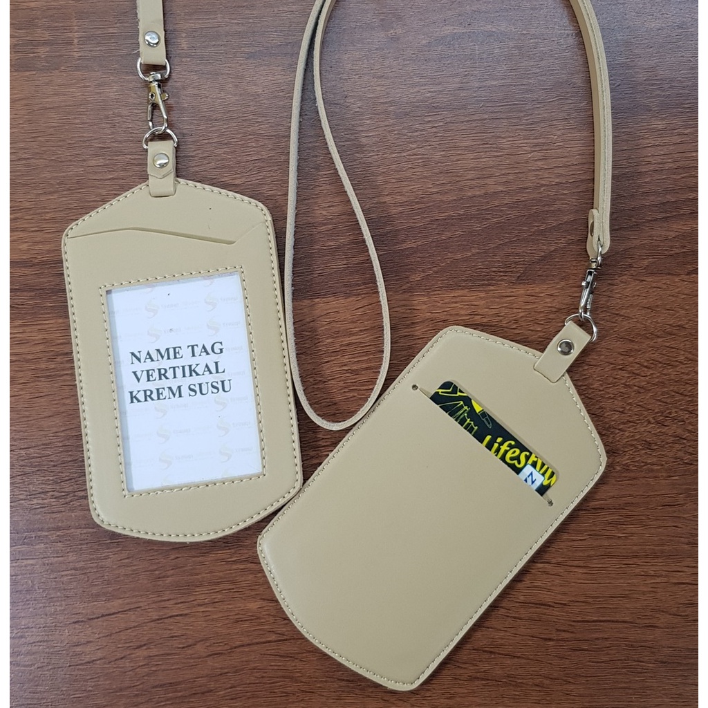 Jual Name Tag Kulit Id Card Kartu Nama Gantungan Nametag Idcard AR35 ...