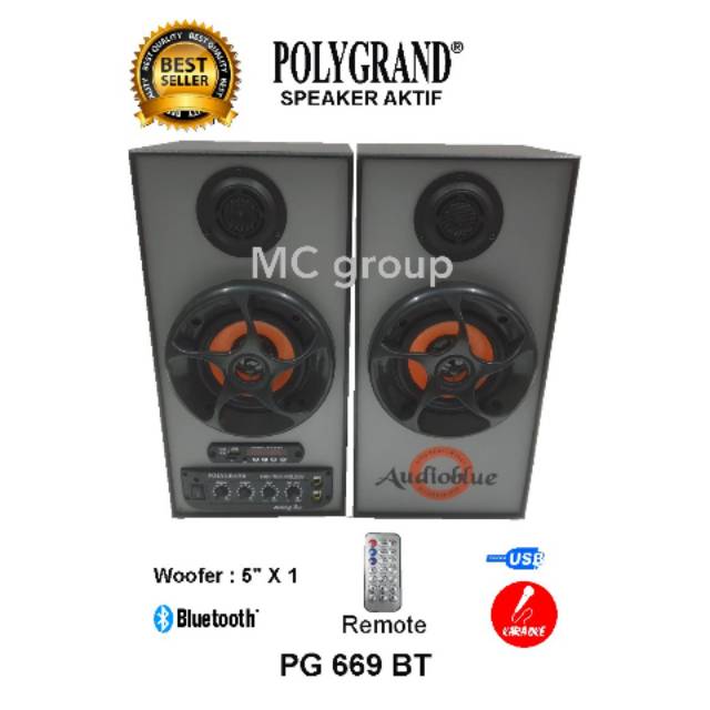 Jual SPEAKER AKTIF POLYGRAND PG- 669 BT | Shopee Indonesia