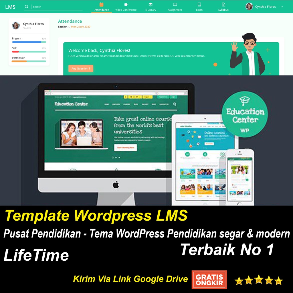 Jual Template Wordpress LMS Learning Management System Sekolah ...