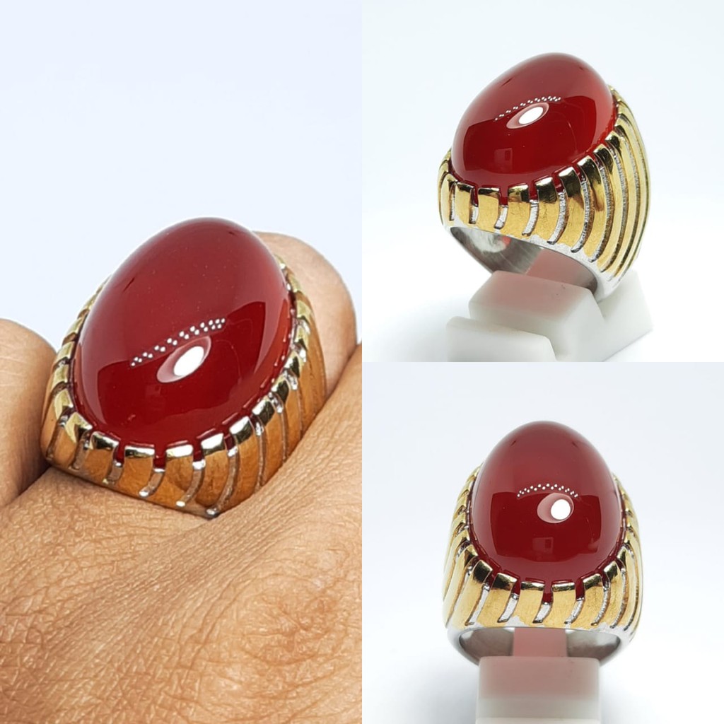 Jual Batu natural Red Baron Big Size Plus Ring | Shopee Indonesia