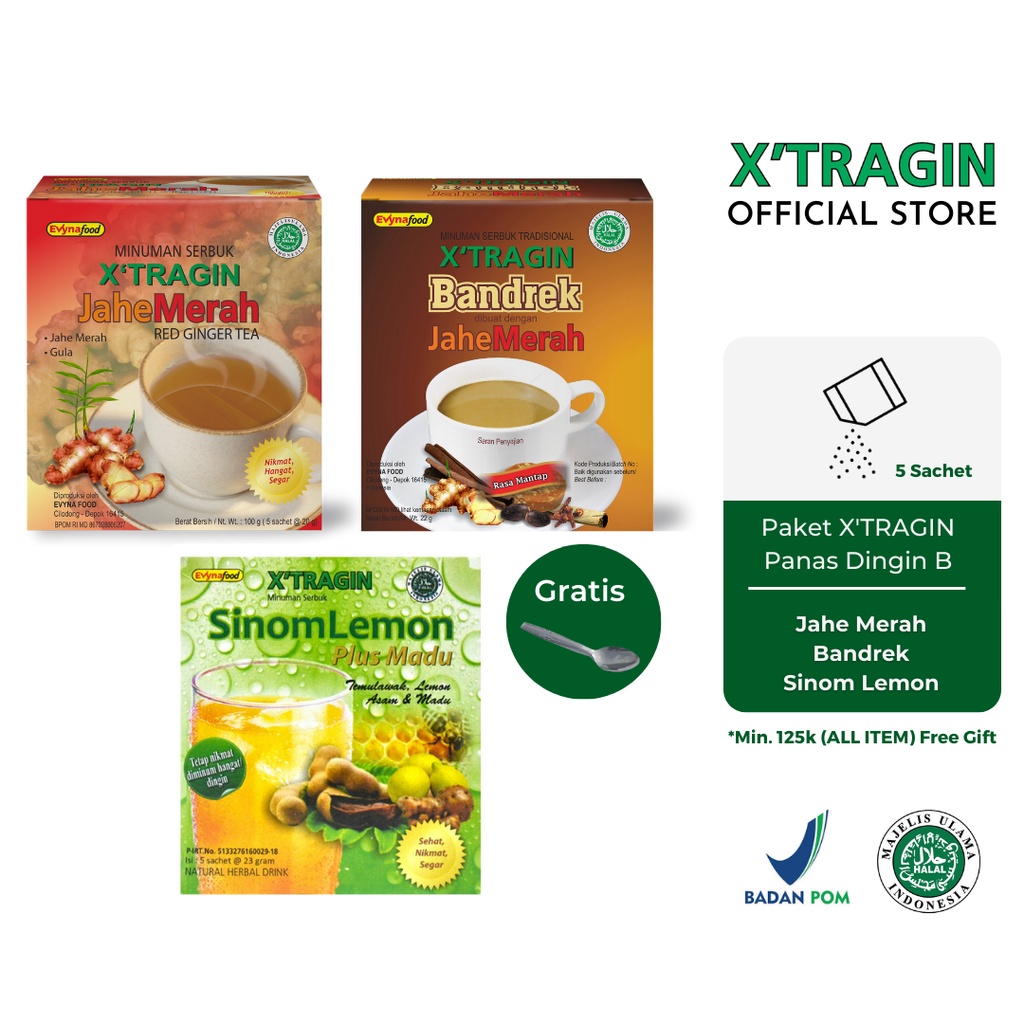 Jual Paket X'TRAGIN Panas Dingin B (Jahe Merah + Bandrek + Sinom Lemon ...