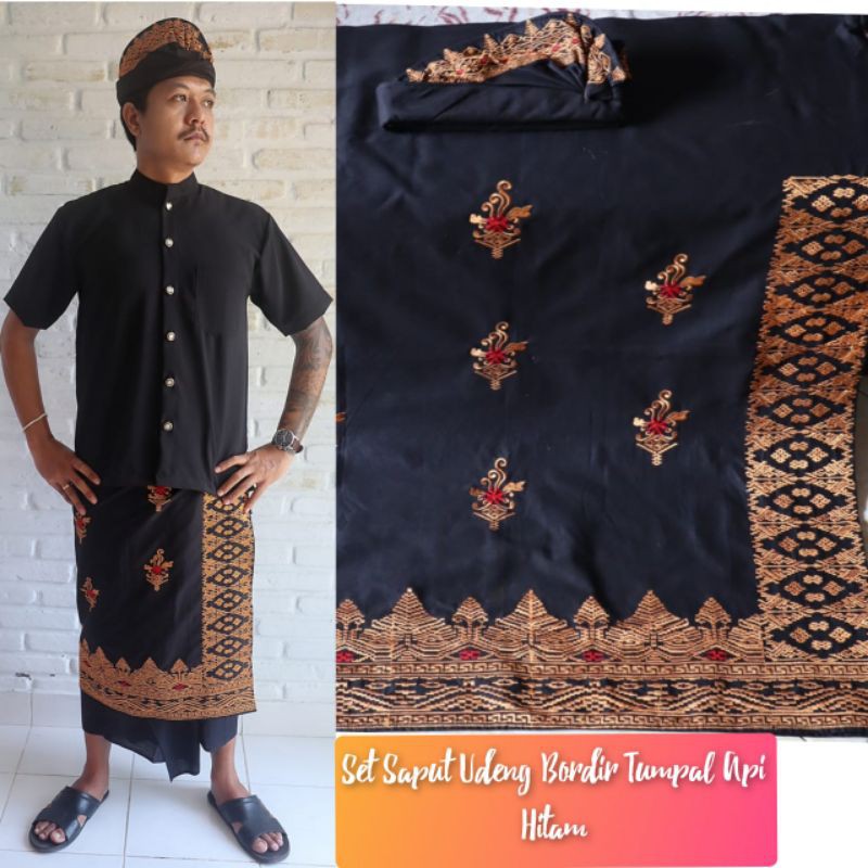Jual Set Saput Udeng Tumpal Api/Pakaian Adat Pria Bali | Shopee Indonesia