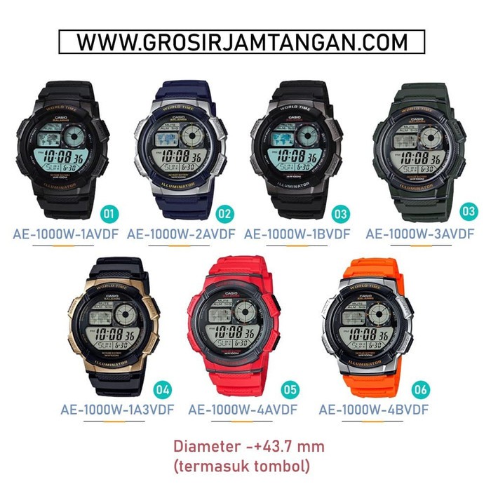 Jual Jam Tangan Casio Digital Men Casio AE-1000W AE1000W | Shopee Indonesia