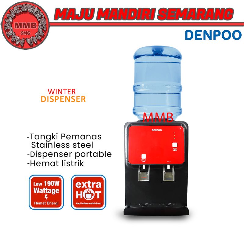 Jual DENPOO DISPENSER GALON ATAS DISPENSER PORTABLE WINTER (HOT & COOL ...