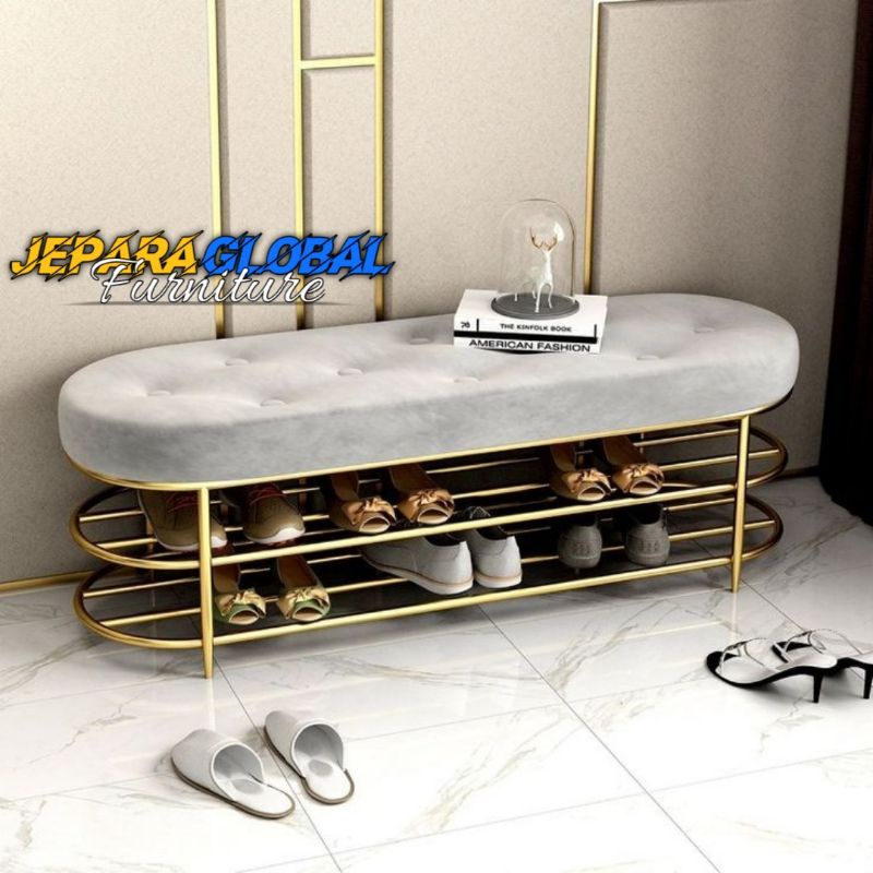Jual kursi sofa stool & rak sepatu besi (kursi sofa,kursi teras,rak ...
