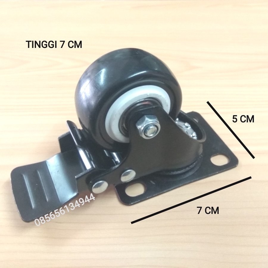 Jual Roda 2" Rem Hidup Hitam Putih / Roda Caster 2 Inch 7 cm Lemari ...