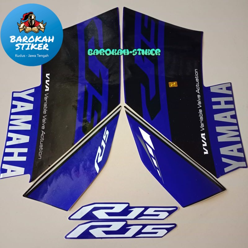 Jual Striping Stiker Yamaha R15 2017 2018 v3 biru Stiker list body ...