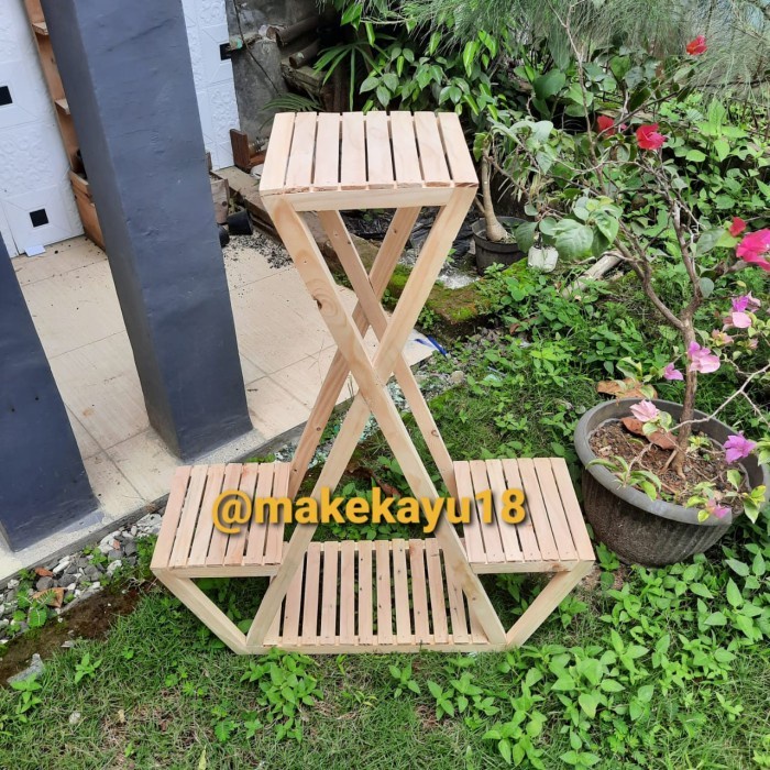 Jual Rak tanaman minimalis rak pot kayu | Shopee Indonesia