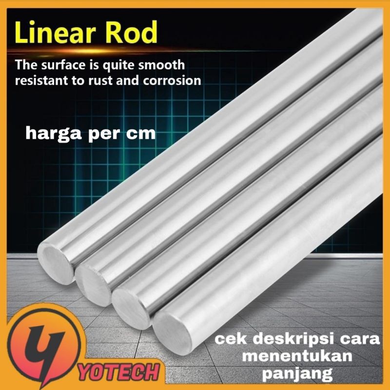Jual Shaft / As / Linear rod 5mm 6mm 7mm 8mm 9mm 10mm 12mm 14mm 15mm ...