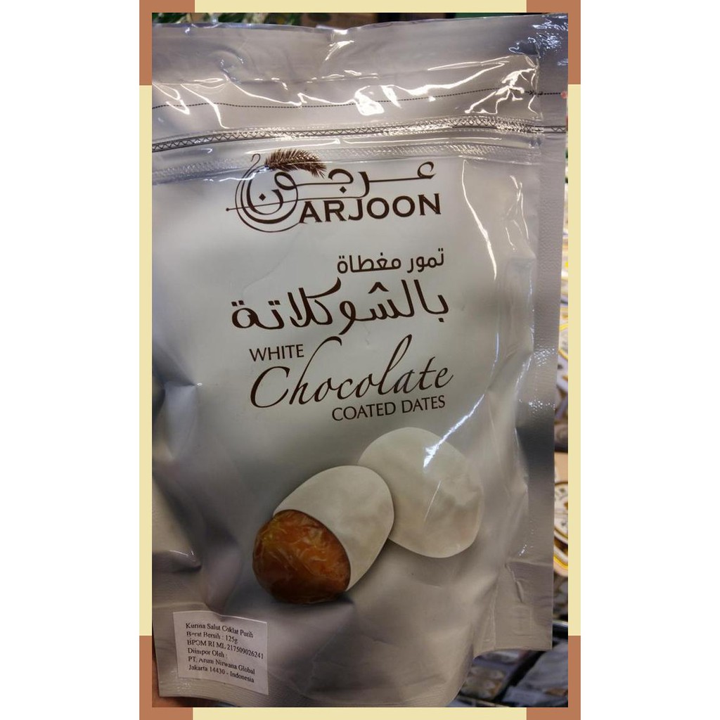 Jual Arjoon white chocolate coated | dates | kurma | product of Arab ...