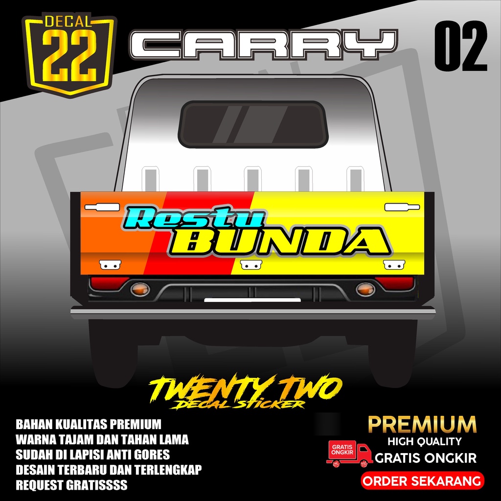 Jual STICKER CARRY PICK UP / STIKER BAK BELAKANG CARRY/ DECAL STICKER ...