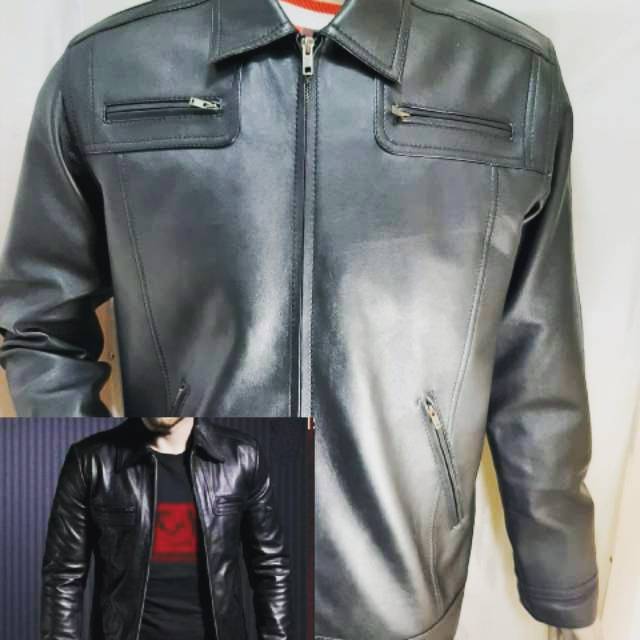 Jual Jaket kulit....hitam...100%kulit asli | Shopee Indonesia