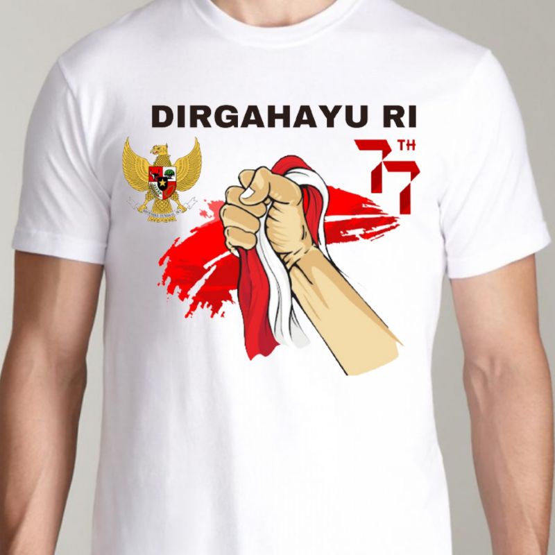 Jual Baju Kaos Outfit Pria Wanita Anak Anak HUT RI Ke 77 Dirgahayu Kemerdekaan Republik ...
