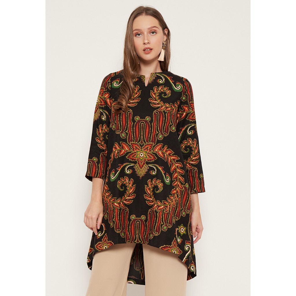 Jual Batik Semar Cempaka Tunic - Sulur Suroloyo - Hitam | Shopee Indonesia