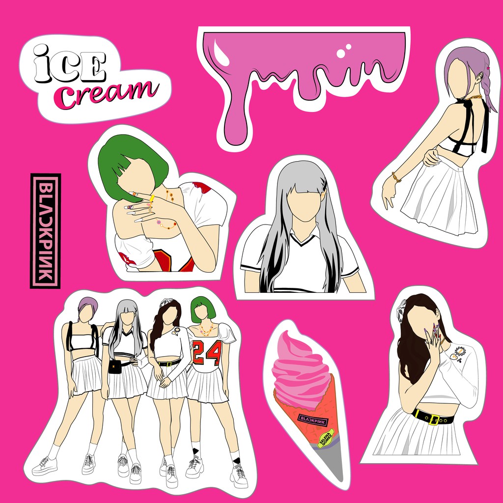 Jual Ice Cream 02 Blackpink Stiker Set, A5 & A6 (Vynil) | Shopee Indonesia