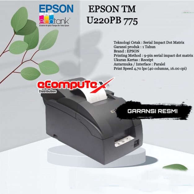 Jual PRINTER EPSON KASIR NOTA TM U220PB 775 / TMU220PB-775 PARALEL AUTO ...