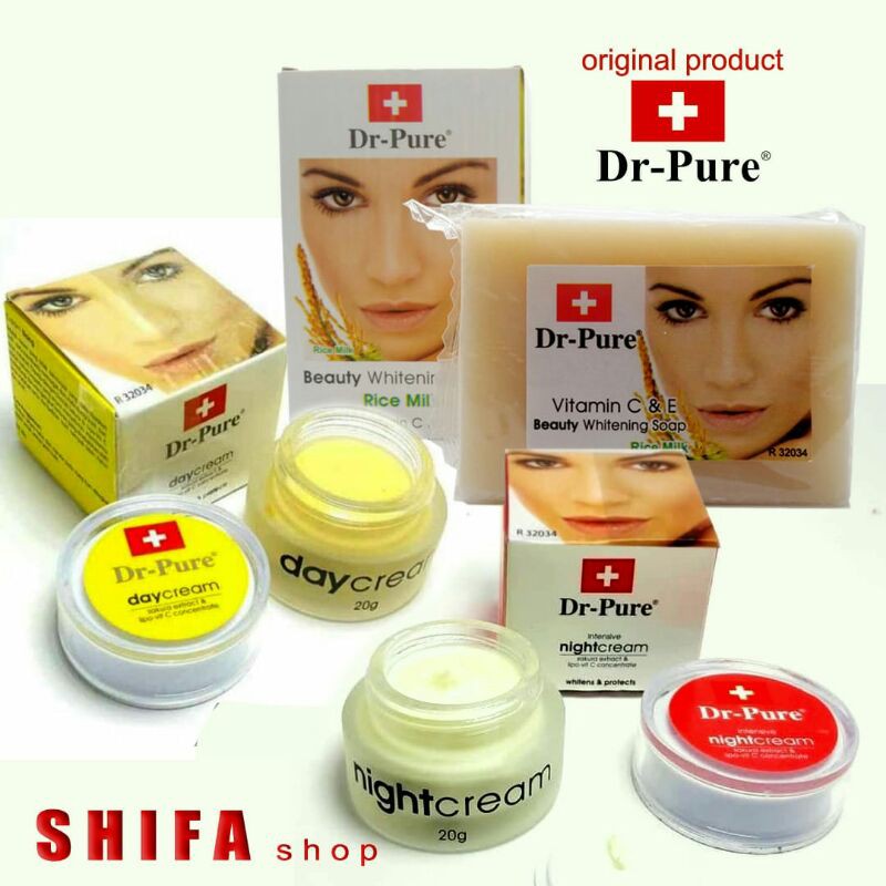 Jual [COD] dr pure 1set lengkap serum cream siang malem free sabun ...