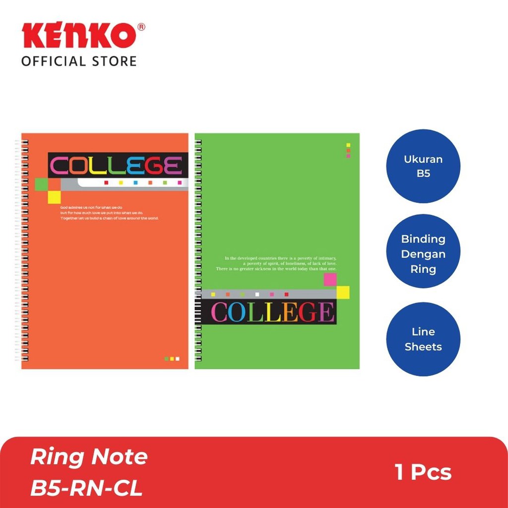 Jual KENKO RING NOTE / Buku Tulis / Buku Catatan B5 - RN - CL | Shopee ...