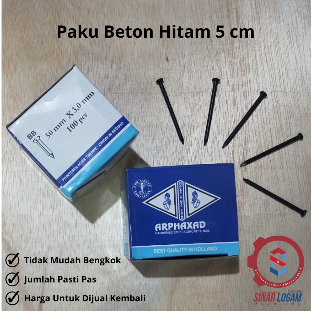 Jual PAKU BETON 5 CM PAKU TEMBOK 5 CM PAKU BETON HITAM 5 CM 1 DUS 100 PCS | Shopee Indonesia