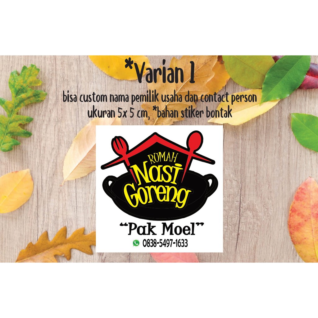 Jual Stiker label produk makanan nasi goreng/stiker dus makanan siap ...