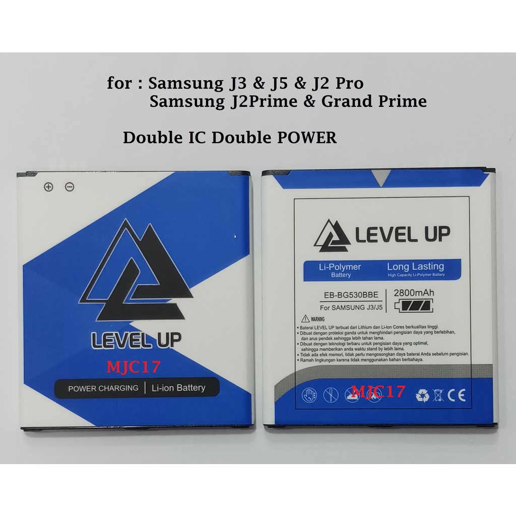 Jual BATERAI SAMSUNG J3 J5 J2PRIME J2PRO GPRIME LEVEL UP DOUBLE IC DOUBLE POWER | Shopee Indonesia