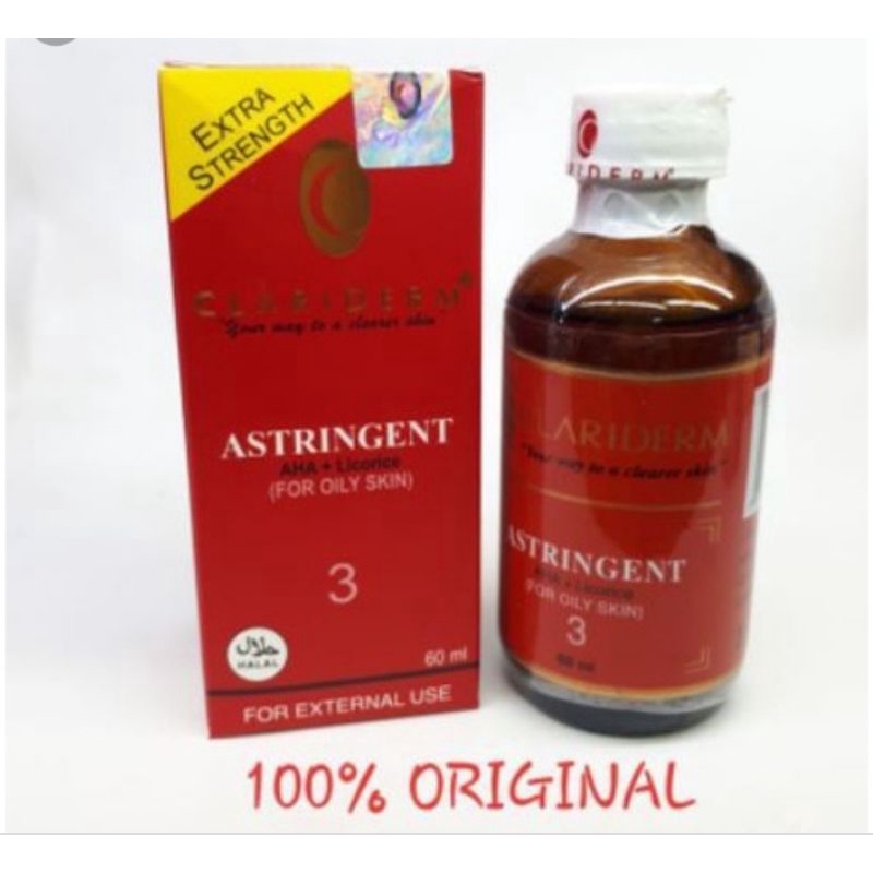Jual CLARIDERM ASTRINGENT Toner+Serum untuk jerawat& mencerahkan wajah ...
