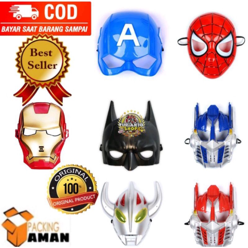 Jual Mainan Topeng Spiderman Ultraman Transformer Avenger Robot ...