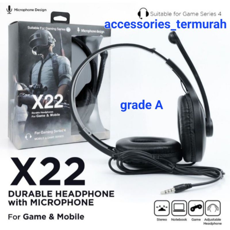 Jual HEADPHONE GAMING X22 pro / X11 / HEADSET GAMING + MICROPHONE ...