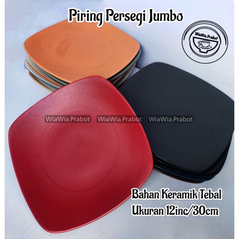 Jual Piring keramik persegi jumbo /square plate / piring saji segi ...