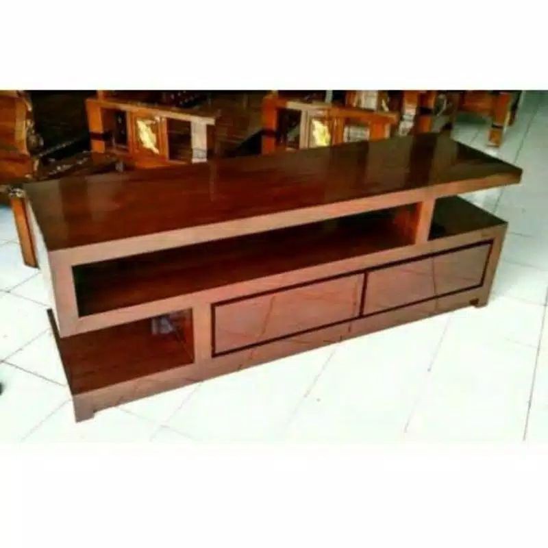 Jual BUFET MEJA TV MINIMALIS MODERN BAHAN KAYU JATI UKURAN 150CM X 45CM ...