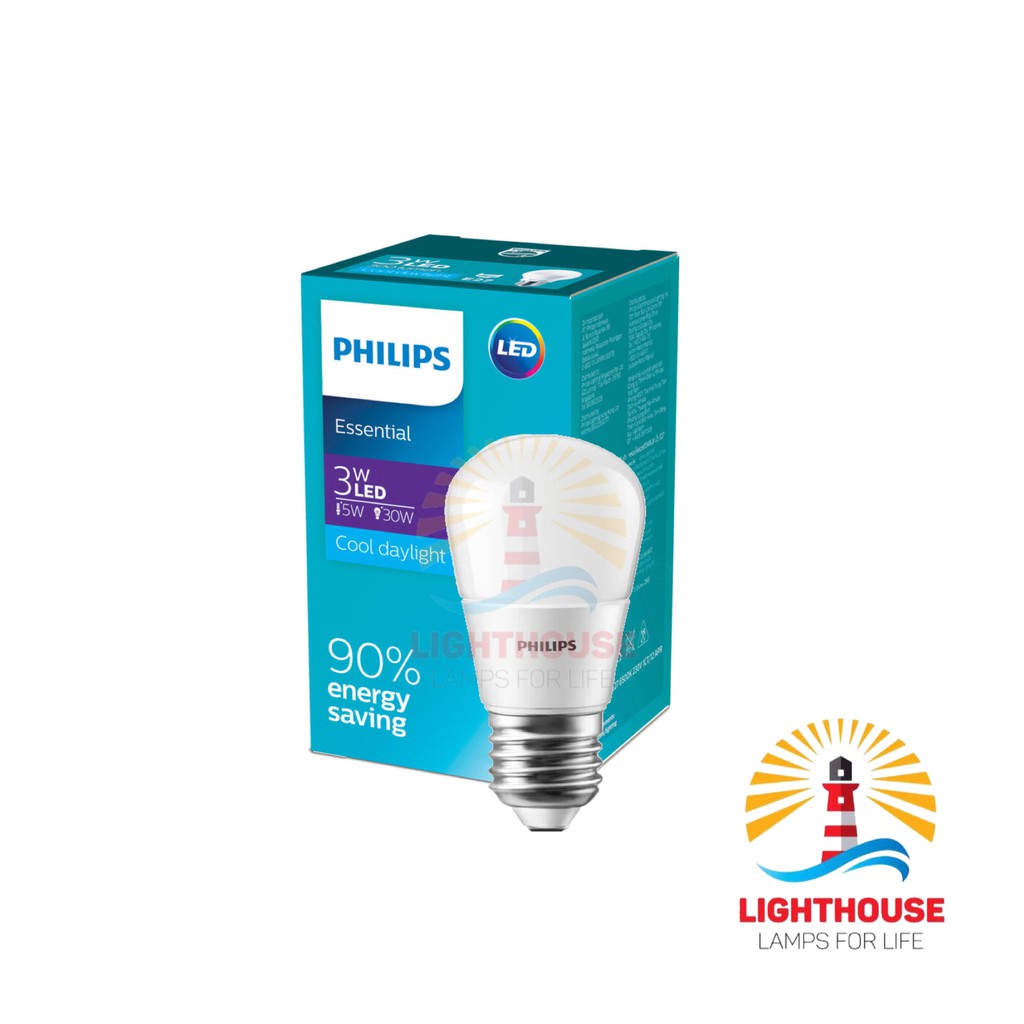 Jual Lampu LED Bulb 3W Philips Led Essential 3 Watt E27 Putih Cool ...