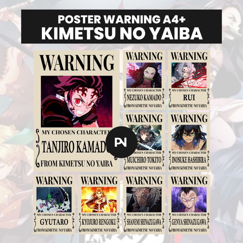 Jual POSTER ANIME KIMETSU NO YAIBA WARNING DEMON SLAYER | Shopee Indonesia