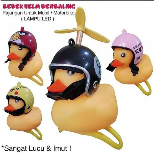 Jual Pajangan Boneka Bebek Helm LED Baling Stang Motor Dashboard Mobil ...