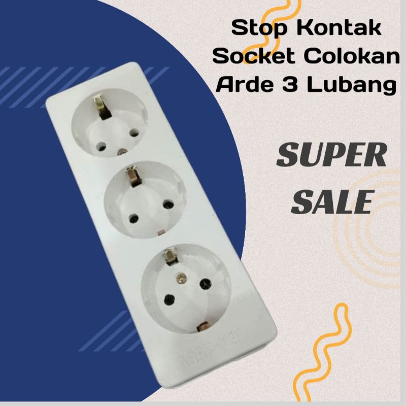 Jual Stop Kontak Socket Colokan Arde 3 Lubang Outbow OB Arde | Shopee Indonesia