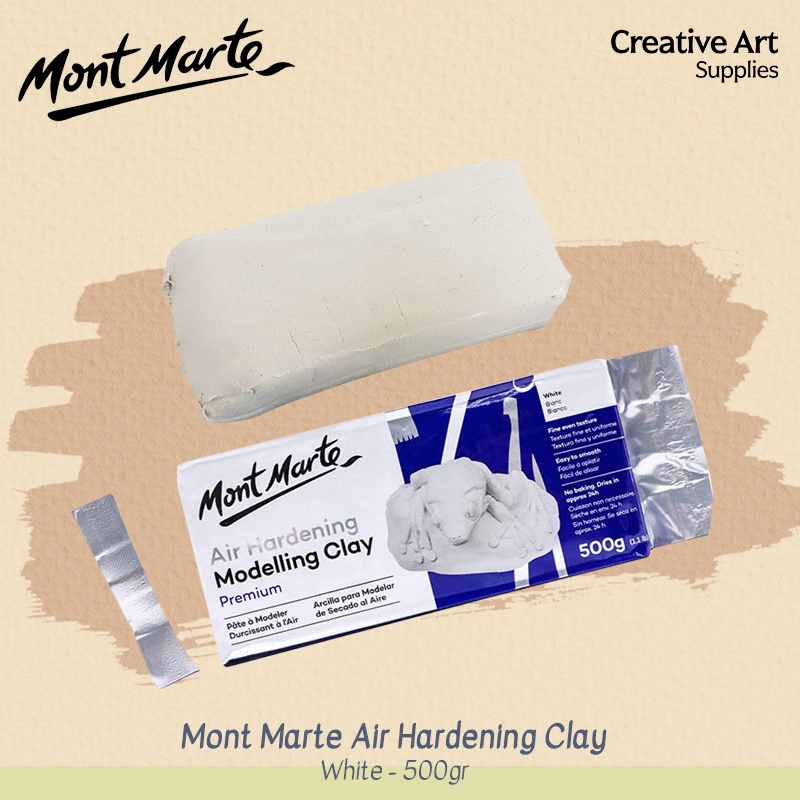 Jual Clay Putih Air Dry Modelling Mont Marte Tanah Liat White 500gr ...