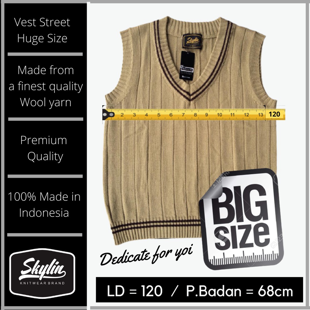 Jual Vest Huge size 90-125kg Rompi Big Size LD120 -LD130 -140cm Ukuran ...