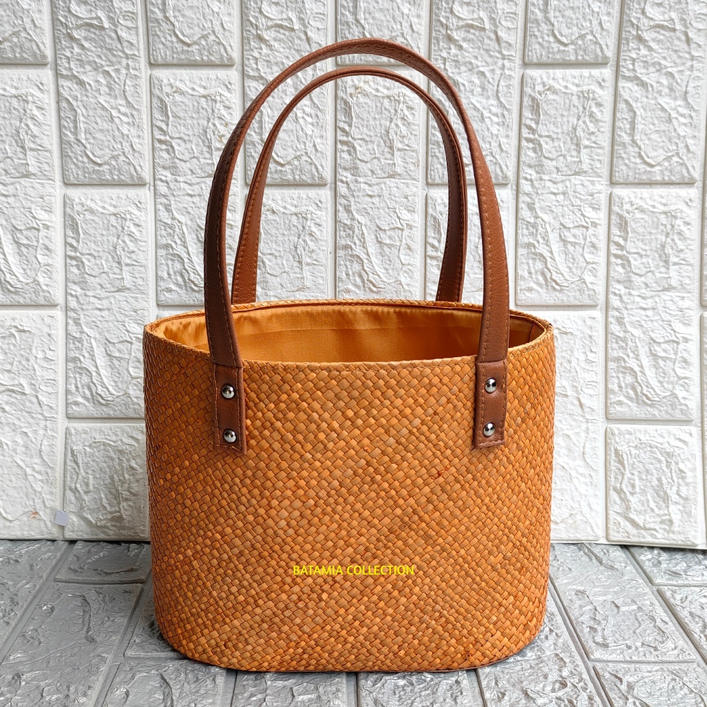 Jual Keranjang Parcel Anyaman Pandan Model Oval Tas Hampers Tali Kulit ...