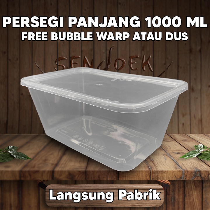 Jual 1000ml Thinwall Persegi Panjang Kotak Makan Plastik Shopee