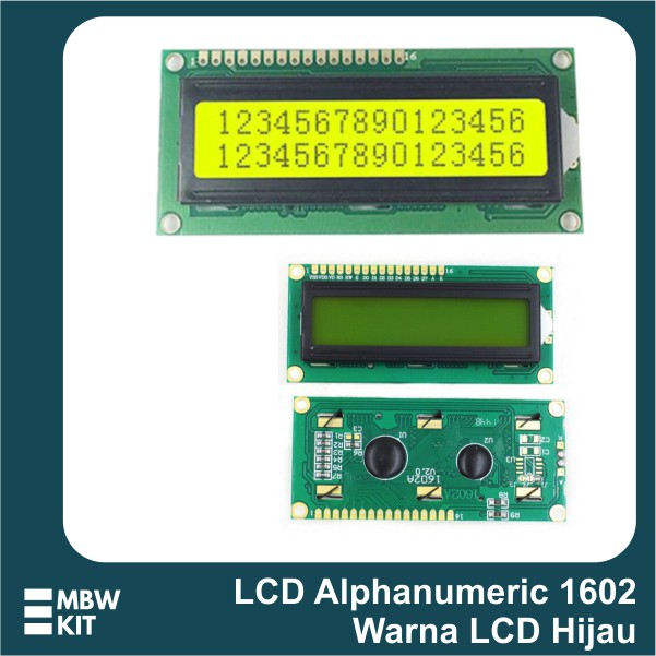 Jual LCD 1602 16X2 Alphanumeric Liquid Crystal Display Warna Hijau ...