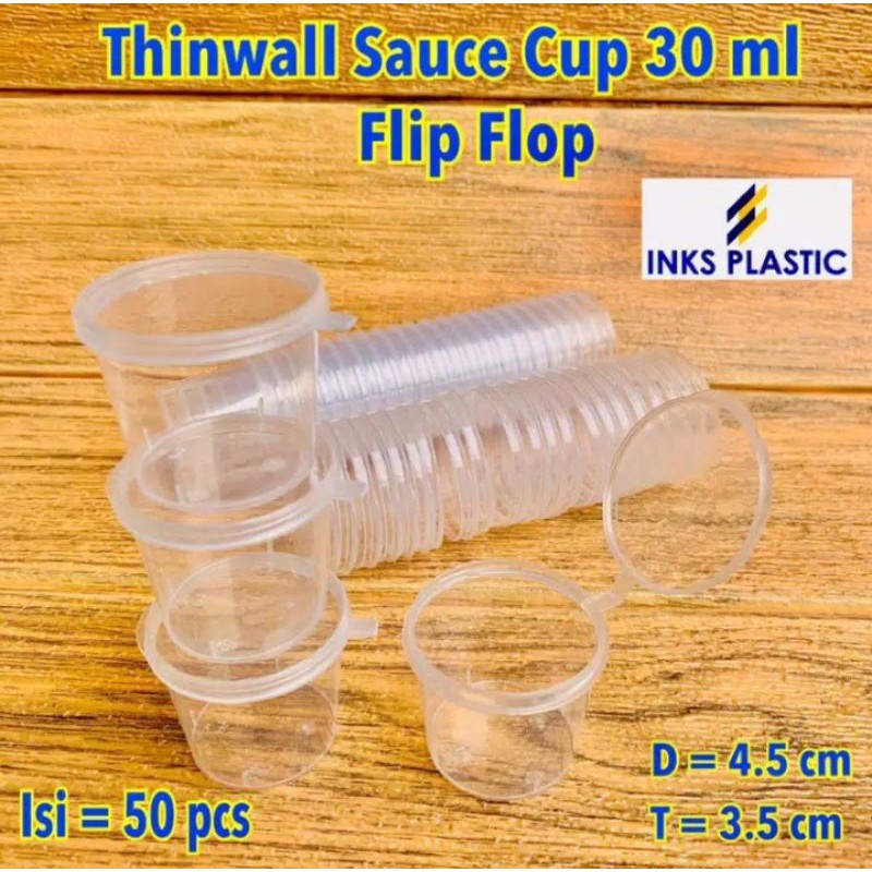Jual THINWALL SAUCE CUP 30 ML FLIP PLOP ( 50 PCS ) | Shopee Indonesia